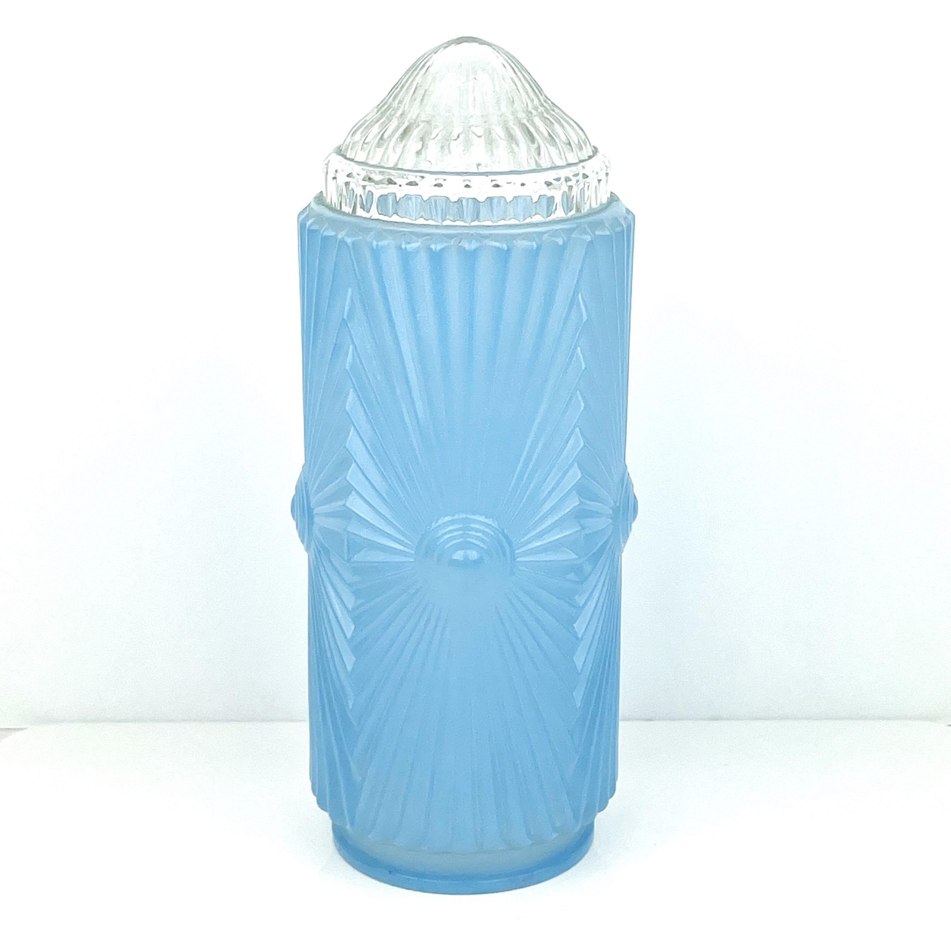 Antique Art Deco Powder Blue Torpedo Glass Lamp Shade | Sterling Estate ...