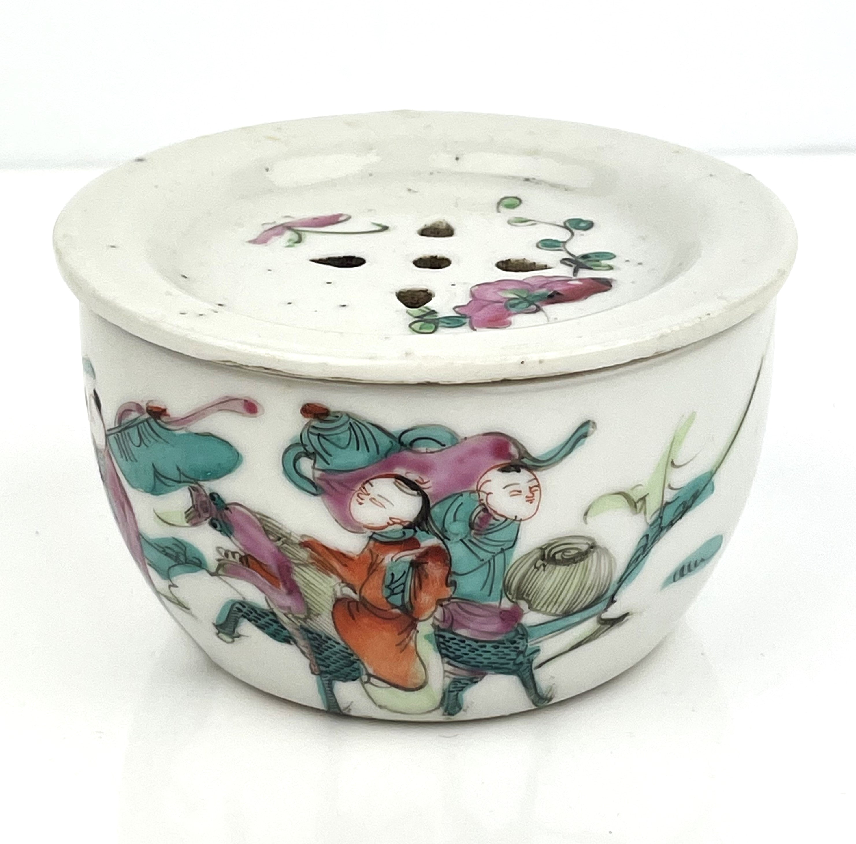 Chinese Antique Famille Rose Cricket Pot | Sterling Estate Services